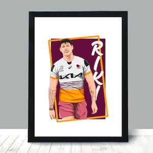 Jordan Riki of Brisbane Broncos - Rugby League - NRL - Etsy Australia
