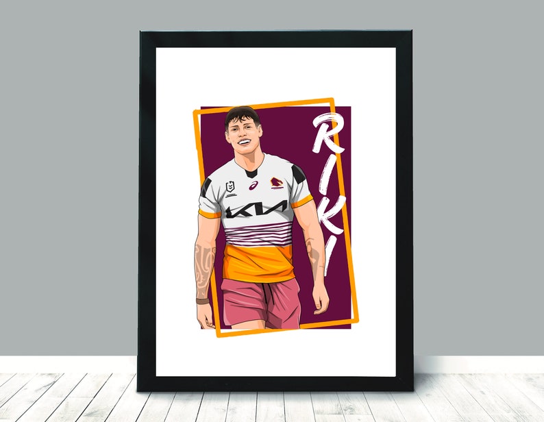 Jordan Riki of Brisbane Broncos Rugby League NRL - Etsy Australia