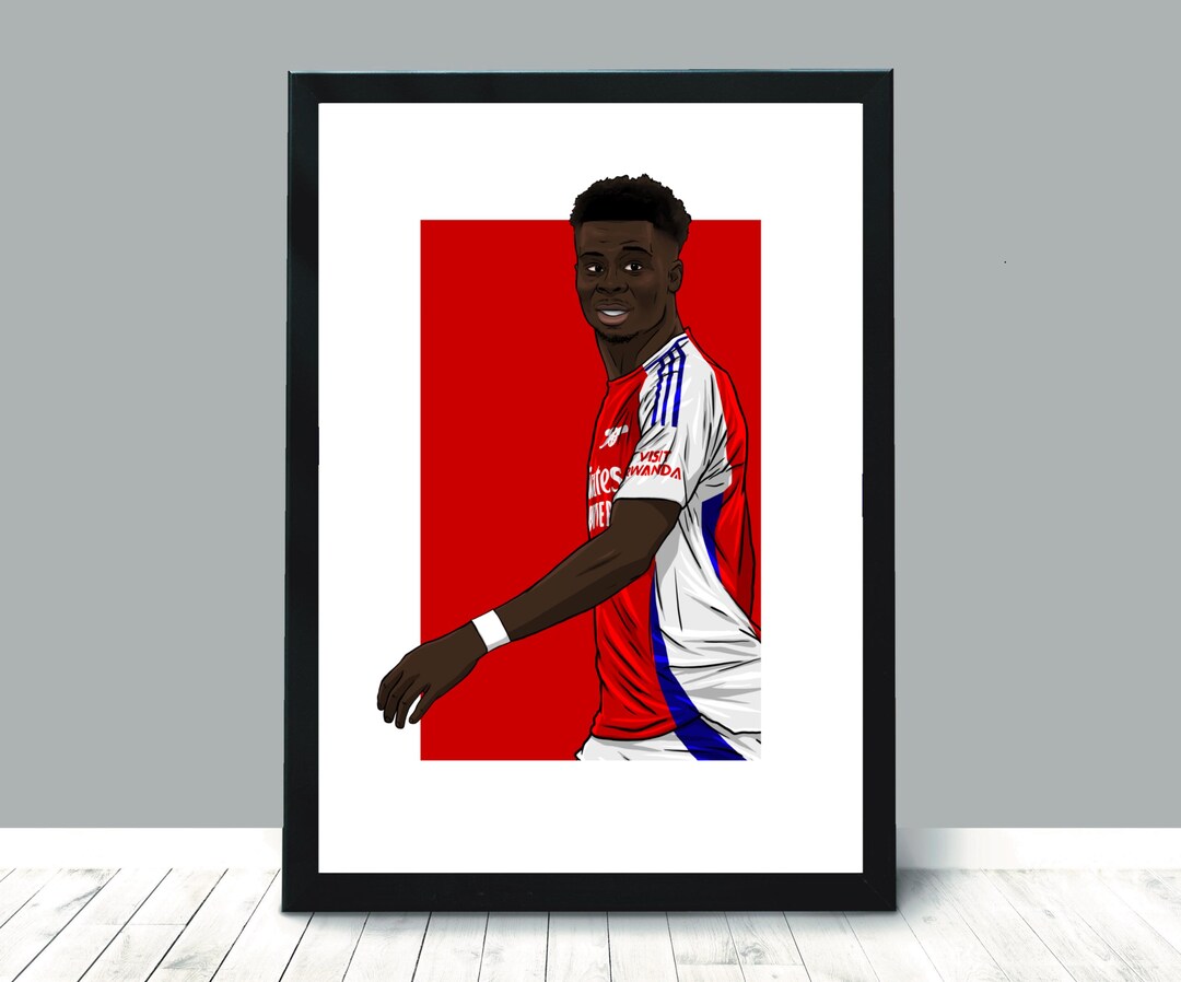 Bukayo Saka Arsenal FC Illustration Print - Football - Etsy