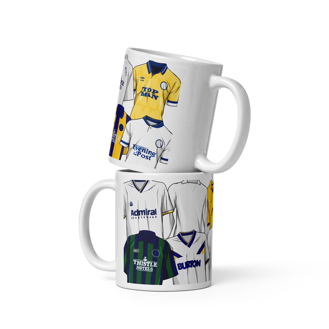 Leeds United Style Shirts on a Mug… 11oz Mug - Football - Etsy UK