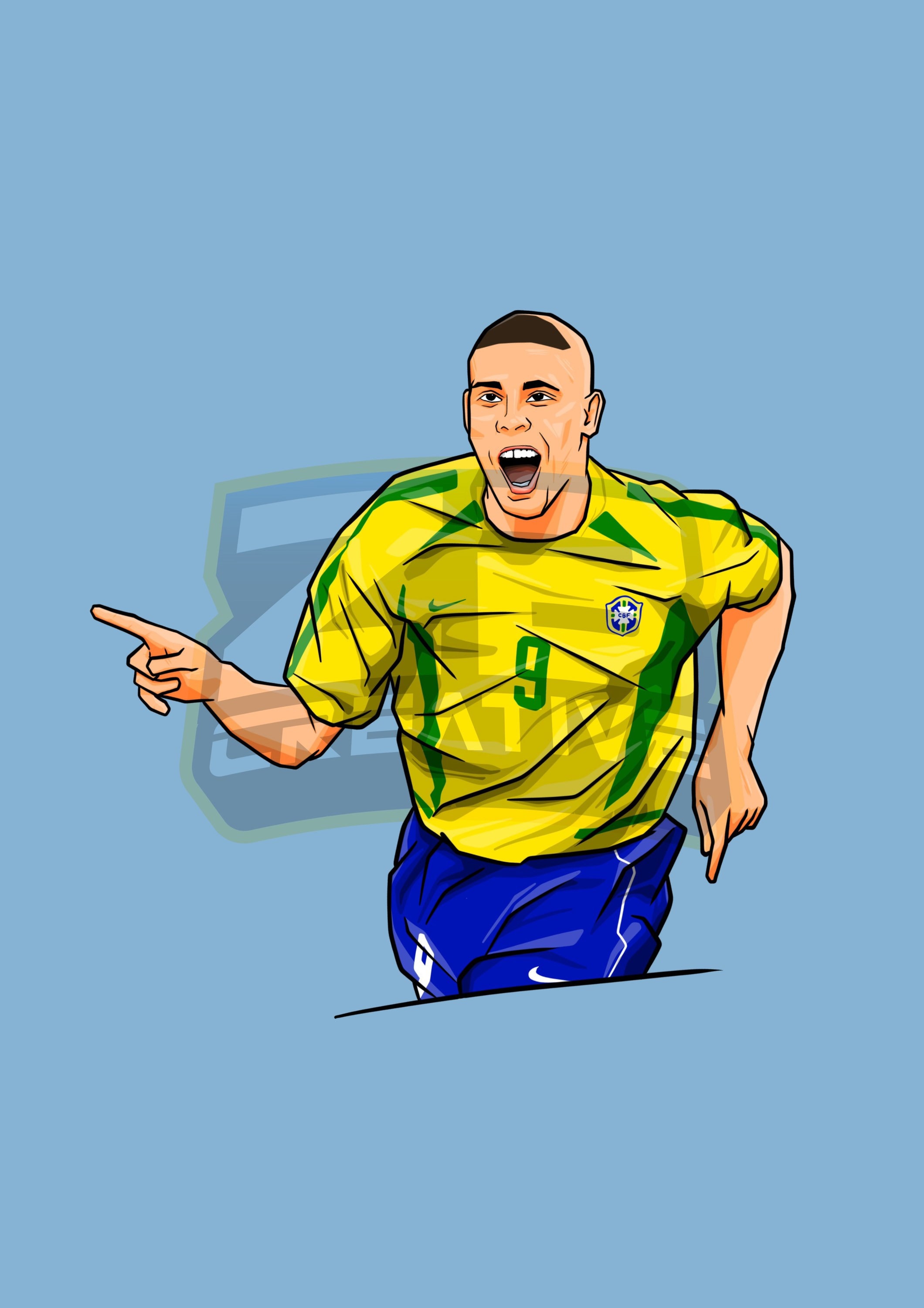 World Cup Icon - Ronaldo R9 - Brazil - A4 Print - Etsy