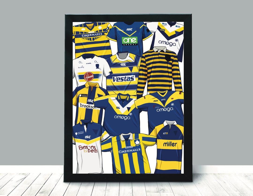 Shirts of Warrington Wolves Print- Rugby League - Etsy UK