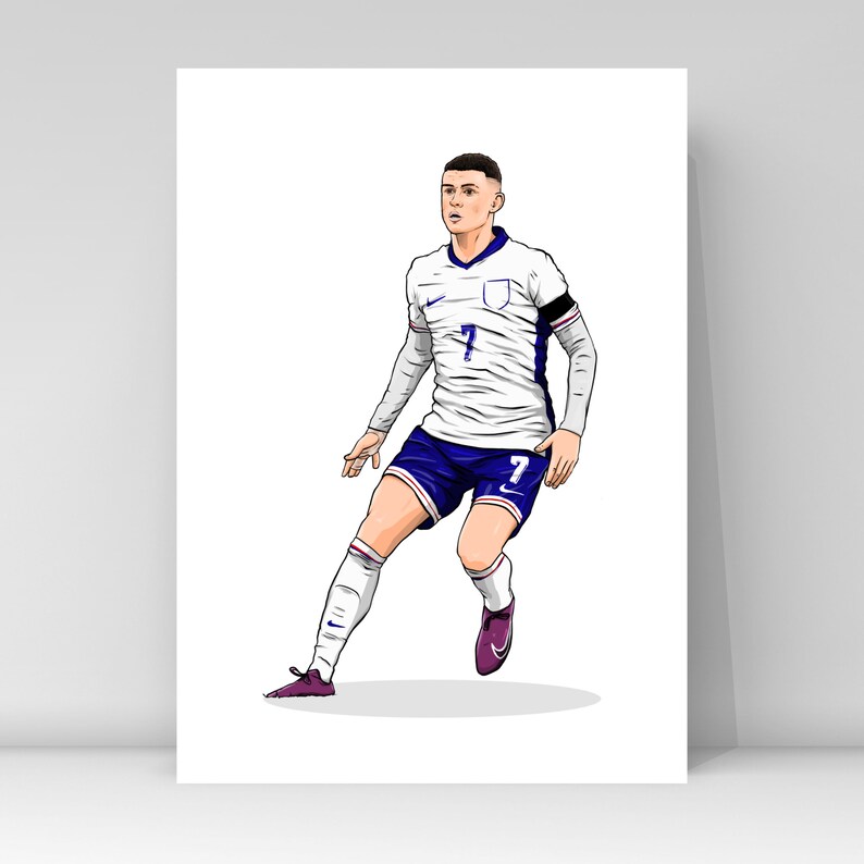 Phil Foden England Illustration Print - Football - Etsy