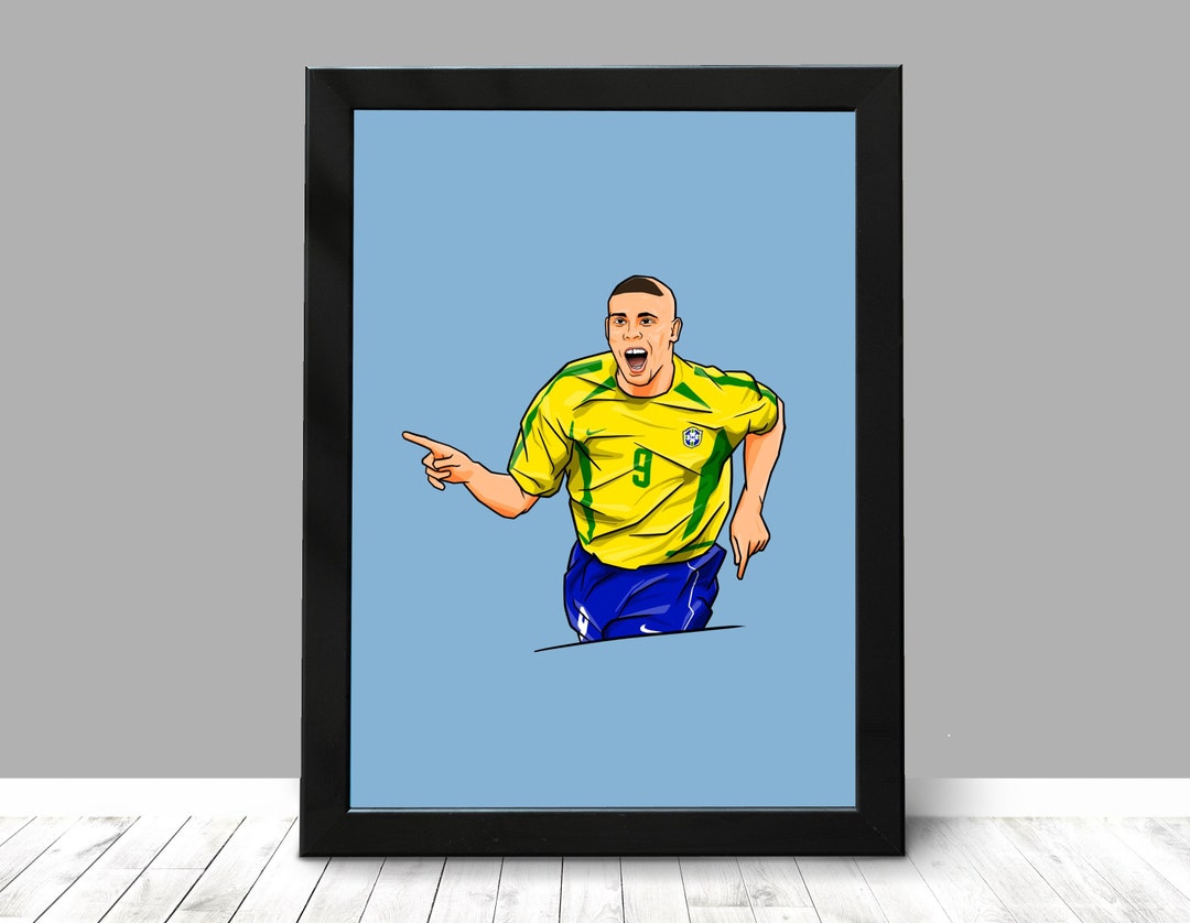 World Cup Icon - Ronaldo R9 - Brazil - A4 Print - Etsy