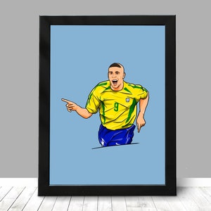 World Cup Icon - Ronaldo R9 - Brazil - A4 Print - Etsy