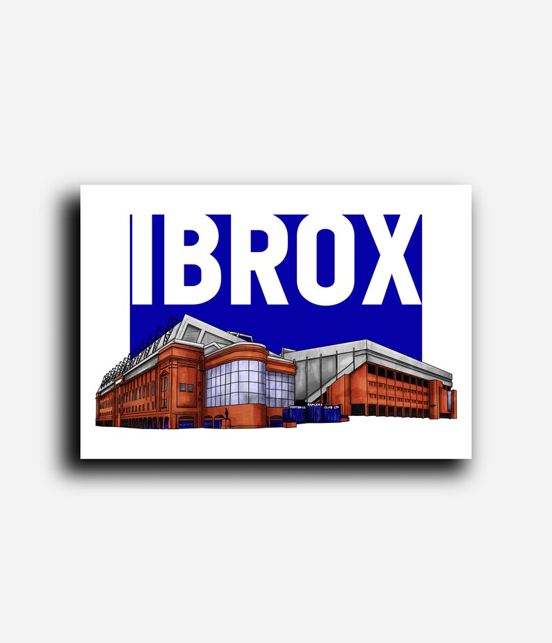 IBROX - Rangers FC Stadium Illustration Print - Scottish Football - Etsy
