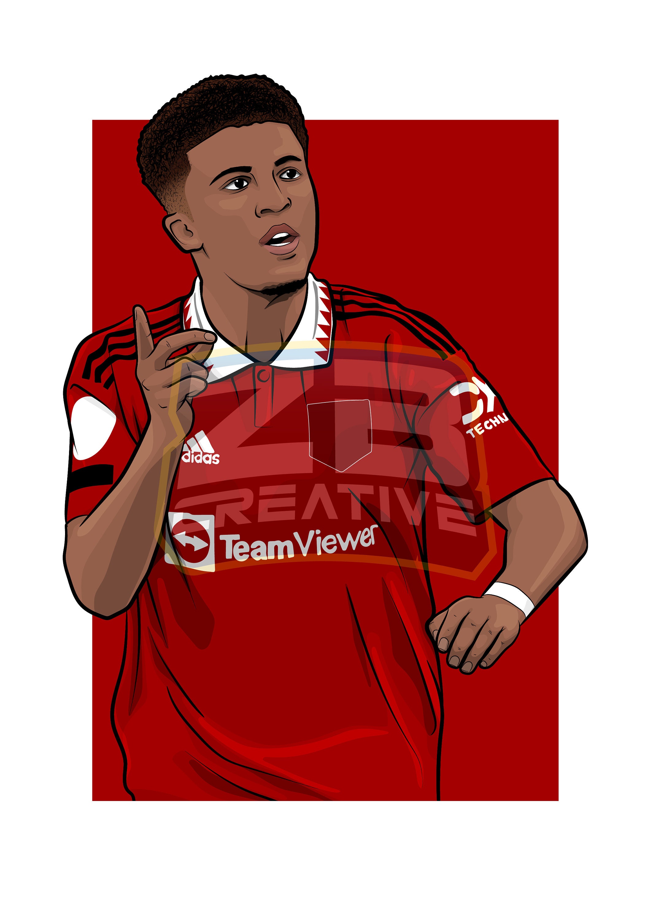 Jadon Sancho Manchester United A4 Print Football MUFC - Etsy