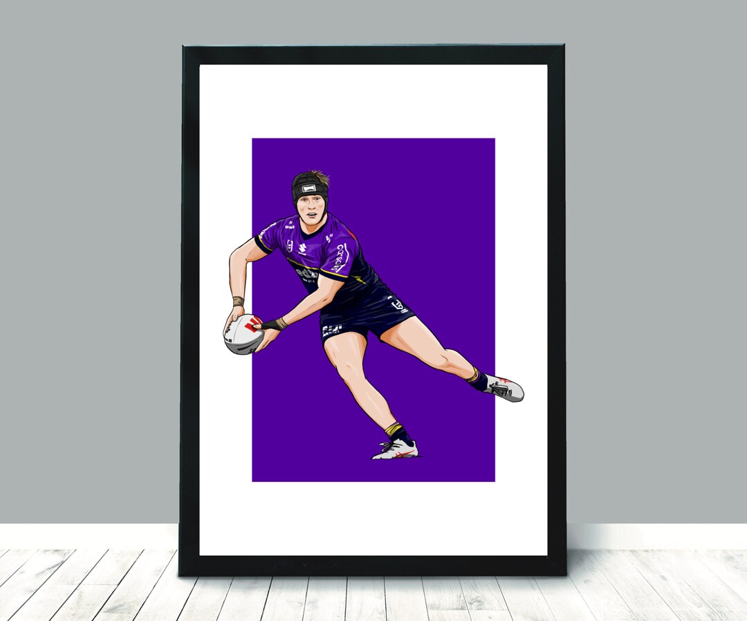 Harry Grant Melbourne Storm Illustration Print - Rugby League - NRL - Etsy