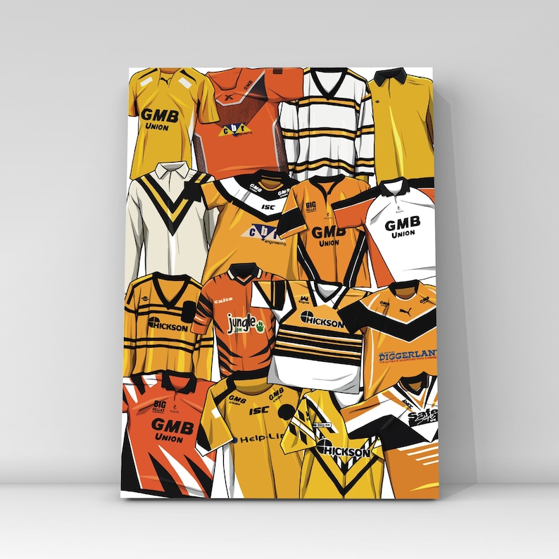 Castleford Tigers Shirts Print - Rugby League - Etsy UK