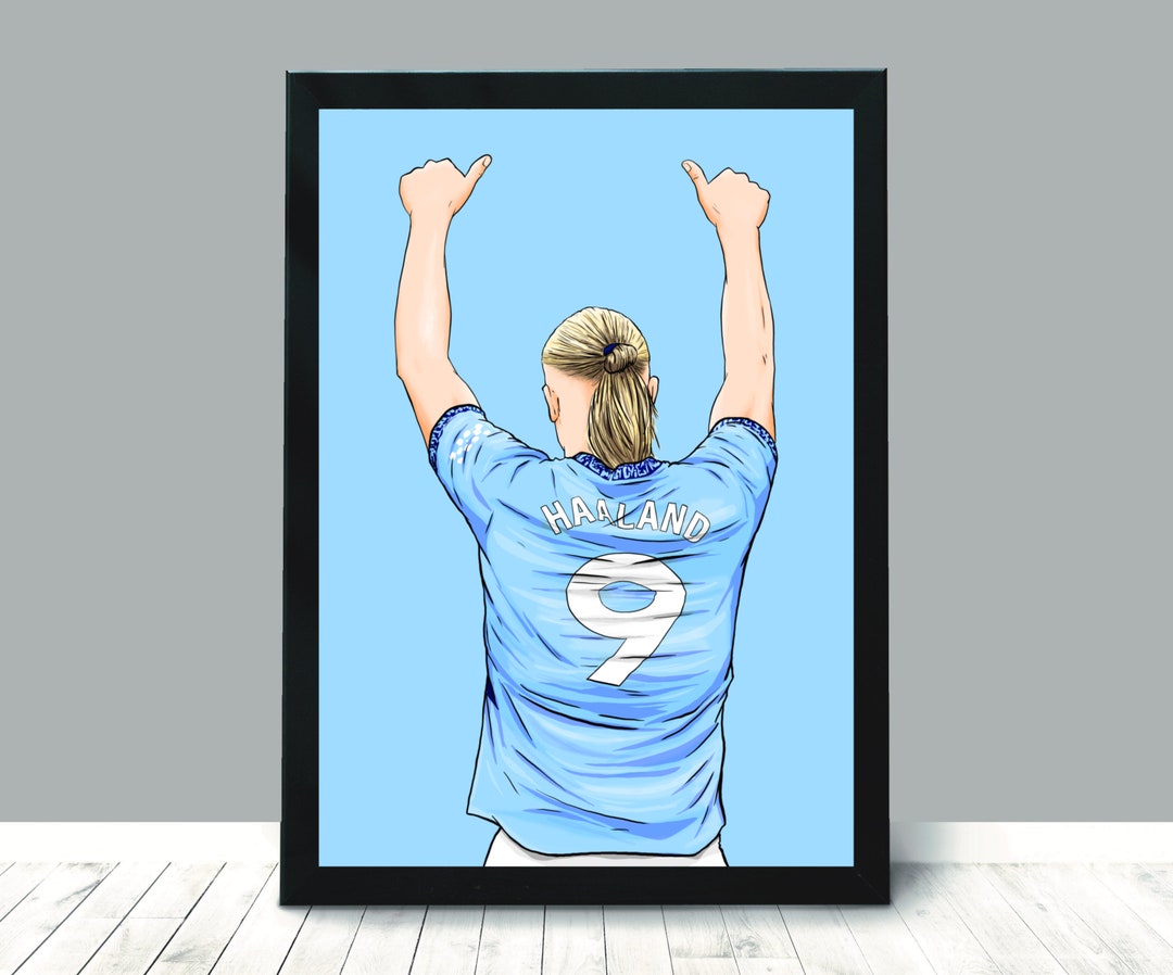 Erling Haaland Manchester City Illustration Print - Premier League ...