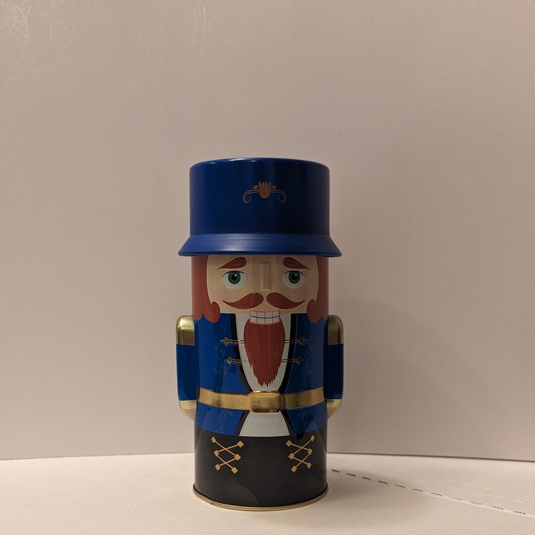 Vintage Blue Nutcracker Tin From Harry London, 8in Tall, Christmas ...