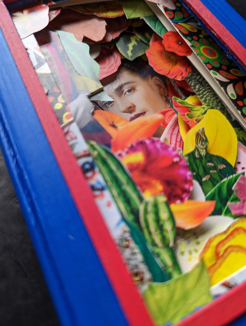 Handmade Frida Kahlo Themed Tunnel Book Collaged Altered Book - Etsy