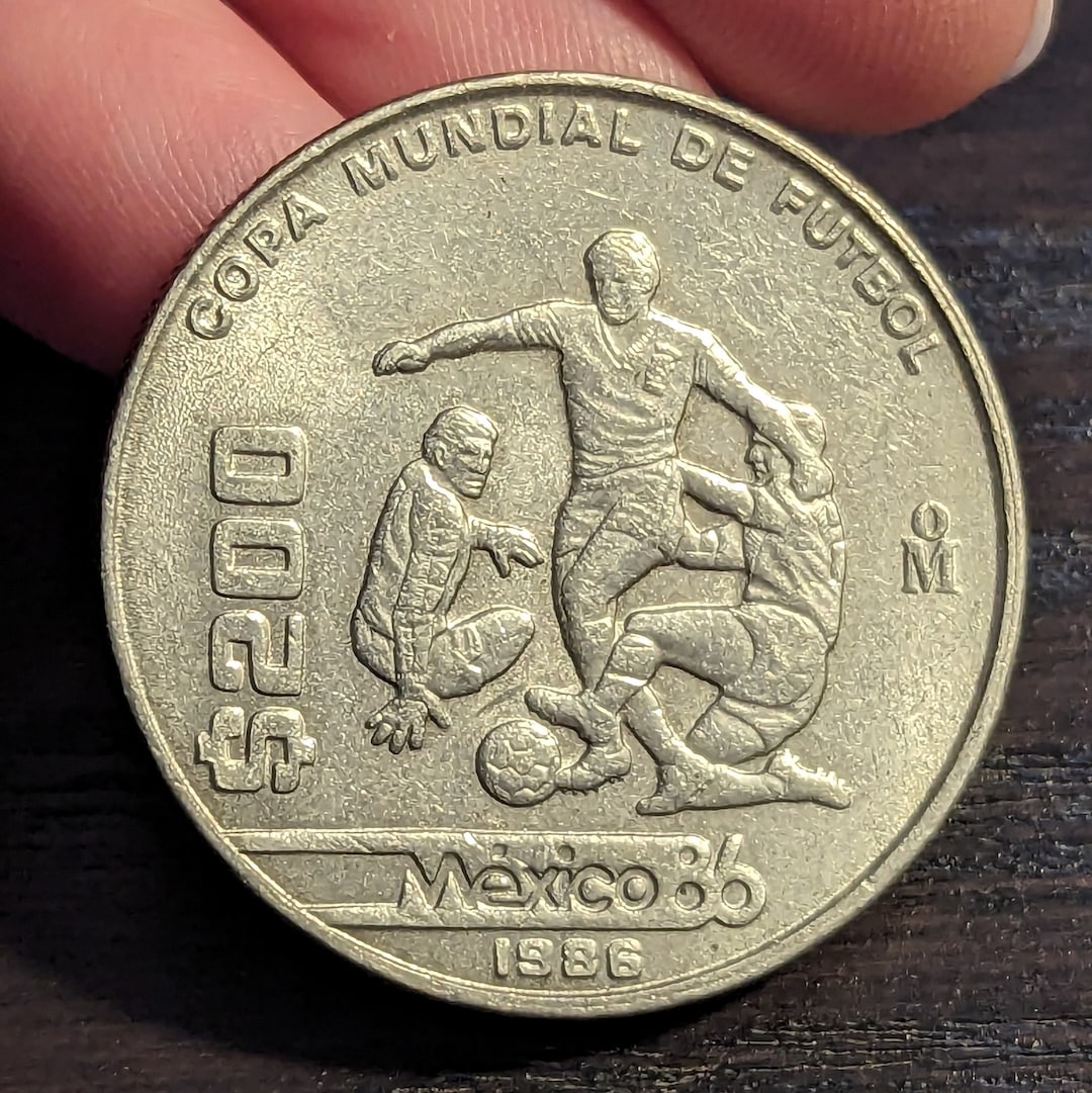 Vintage 1986 Mexico Futbol World Cup 200 Pesos Coin Coin - Etsy