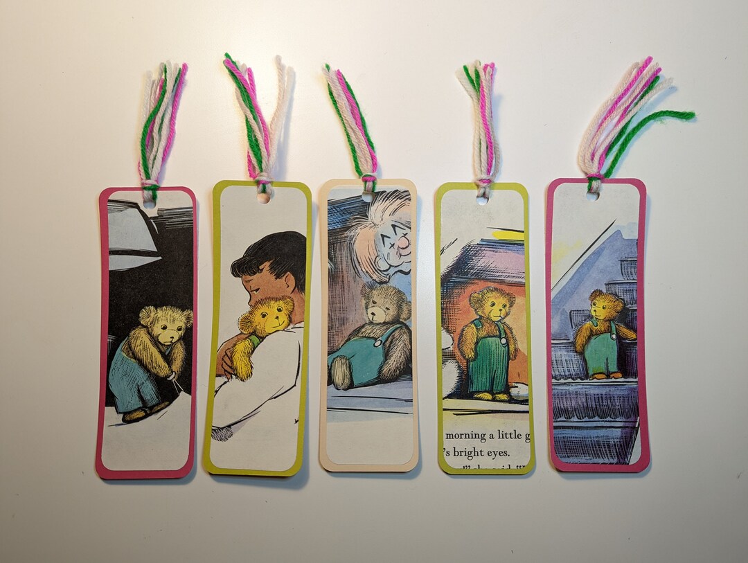 Upcycled Corduroy Bookmarks, Set of 5, Colorful Handmade Bookmarks With ...