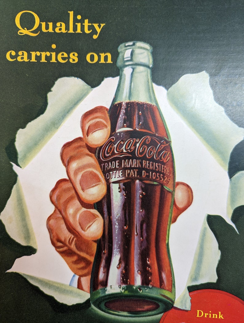 Vintage 1942 Coca Cola Quality Carries on Ad National - Etsy
