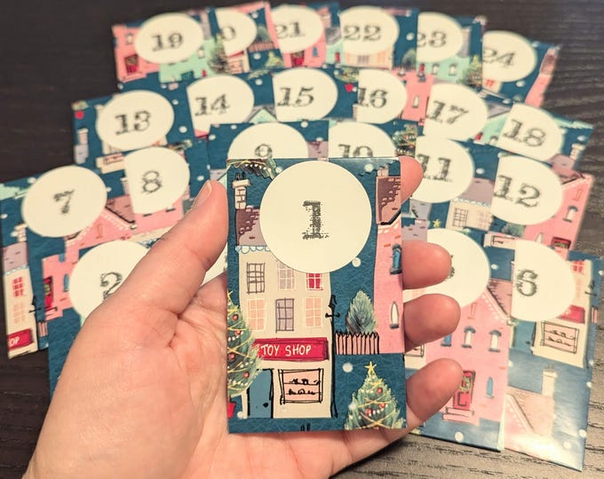 Handmade Advent Calendar Set of Mini Envelopes Featuring Little Houses ...