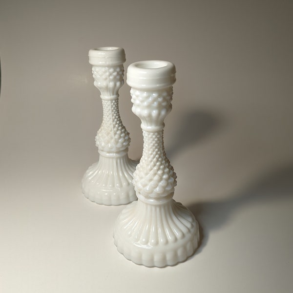Milk Glass Candlestick Holder Etsy