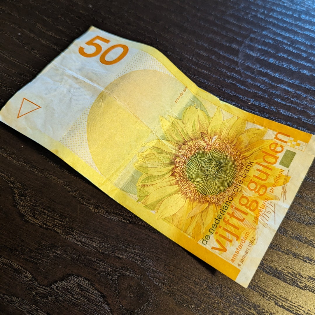 Vintage 1982 SUNFLOWER 50 Guilder Bank Note From the - Etsy