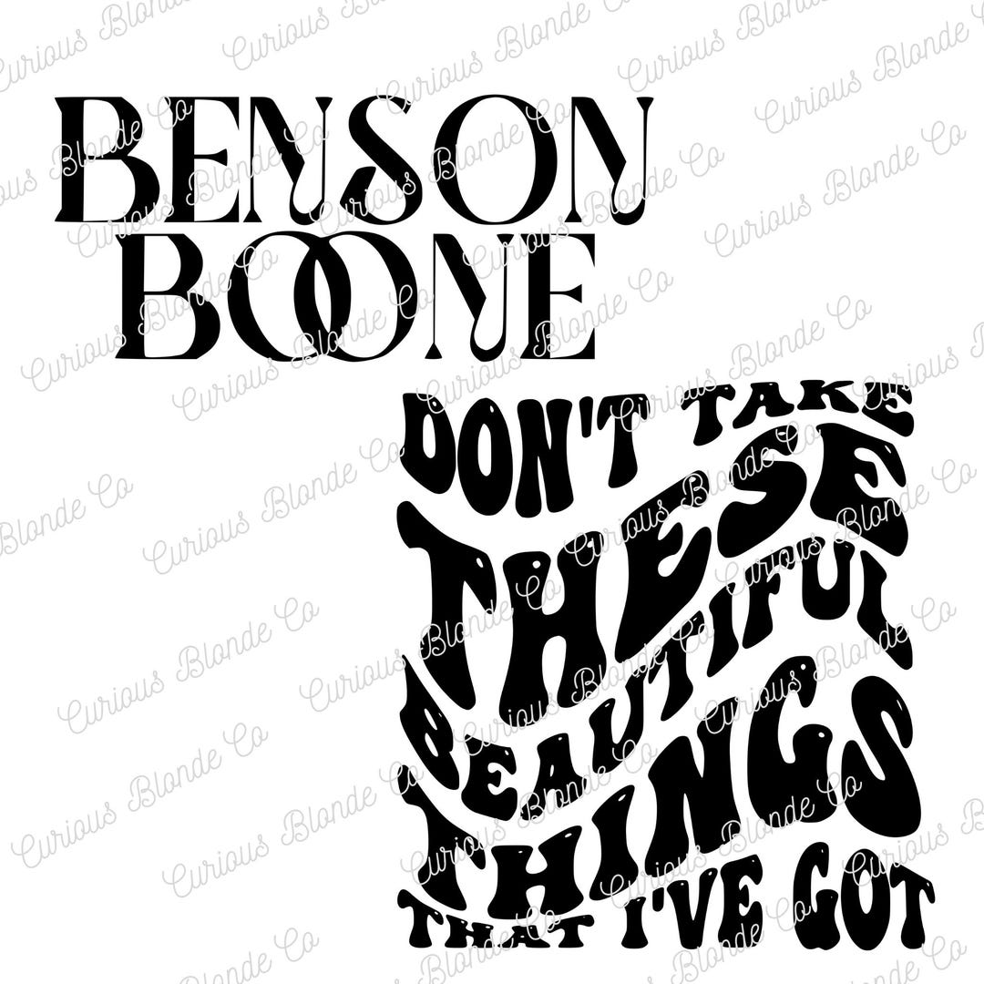 Cosas hermosas de Benson Boone / SVG PNG / Archivo de corte de cita ...