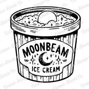 Moonbeam Ice Cream Svg & Png | Retro Logo | Mystical Magical | Kawaii ...