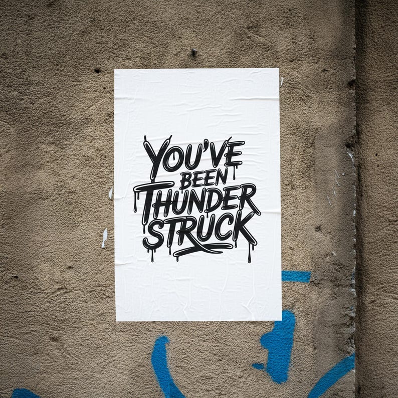 Thunderstruck Lightning Svg | Retro Logo | Cricut Cut File | Bolt ...