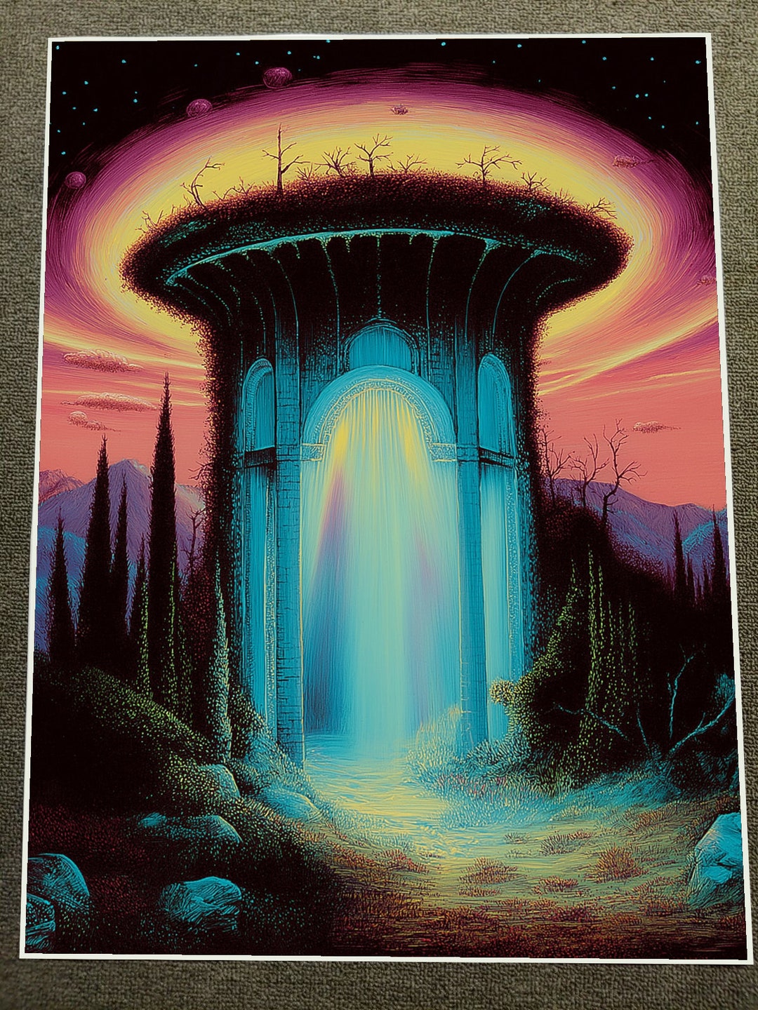 Alien Ruins With Portal in Cosmic Landscape Poster 18x24in - Etsy