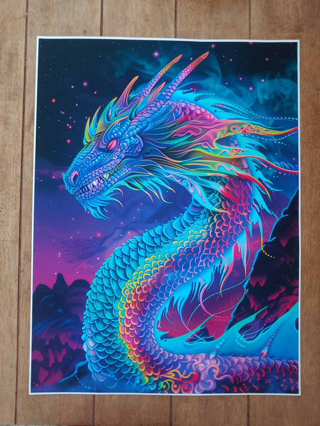 Dragon Blacklight Poster Neon Colors 18x24in - Etsy