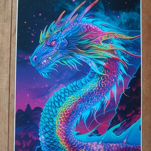 Dragon Blacklight Poster Neon Colors 18x24in - Etsy