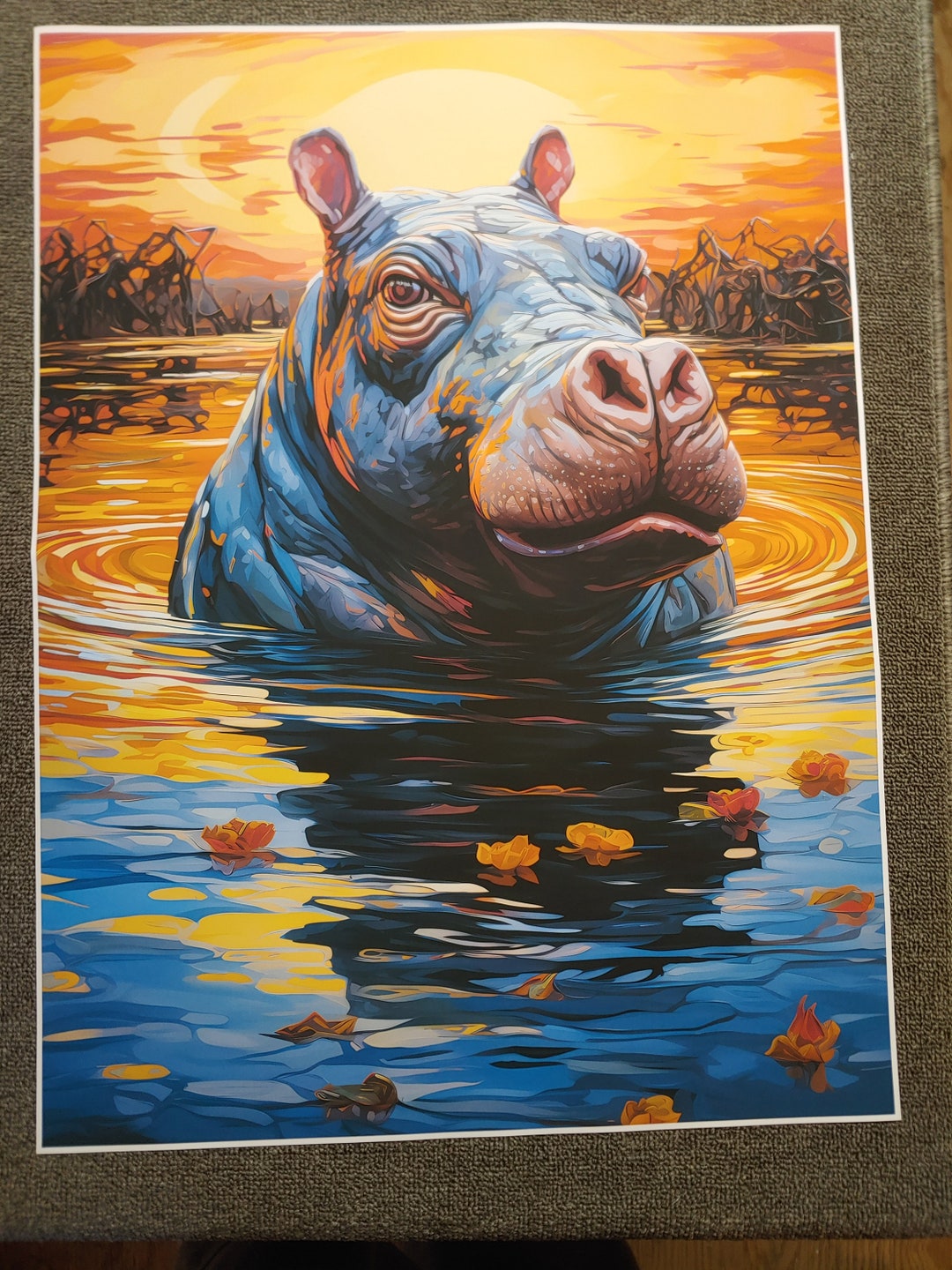 Hippo Trippy Poster - Etsy