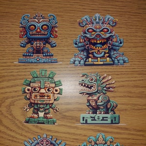 Aztec Character Sticker Pack Animated Aztec Gods 6 Pieces Free Shipping ...