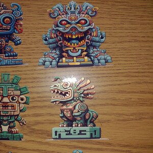 Aztec Character Sticker Pack Animated Aztec Gods 6 Pieces Free Shipping ...