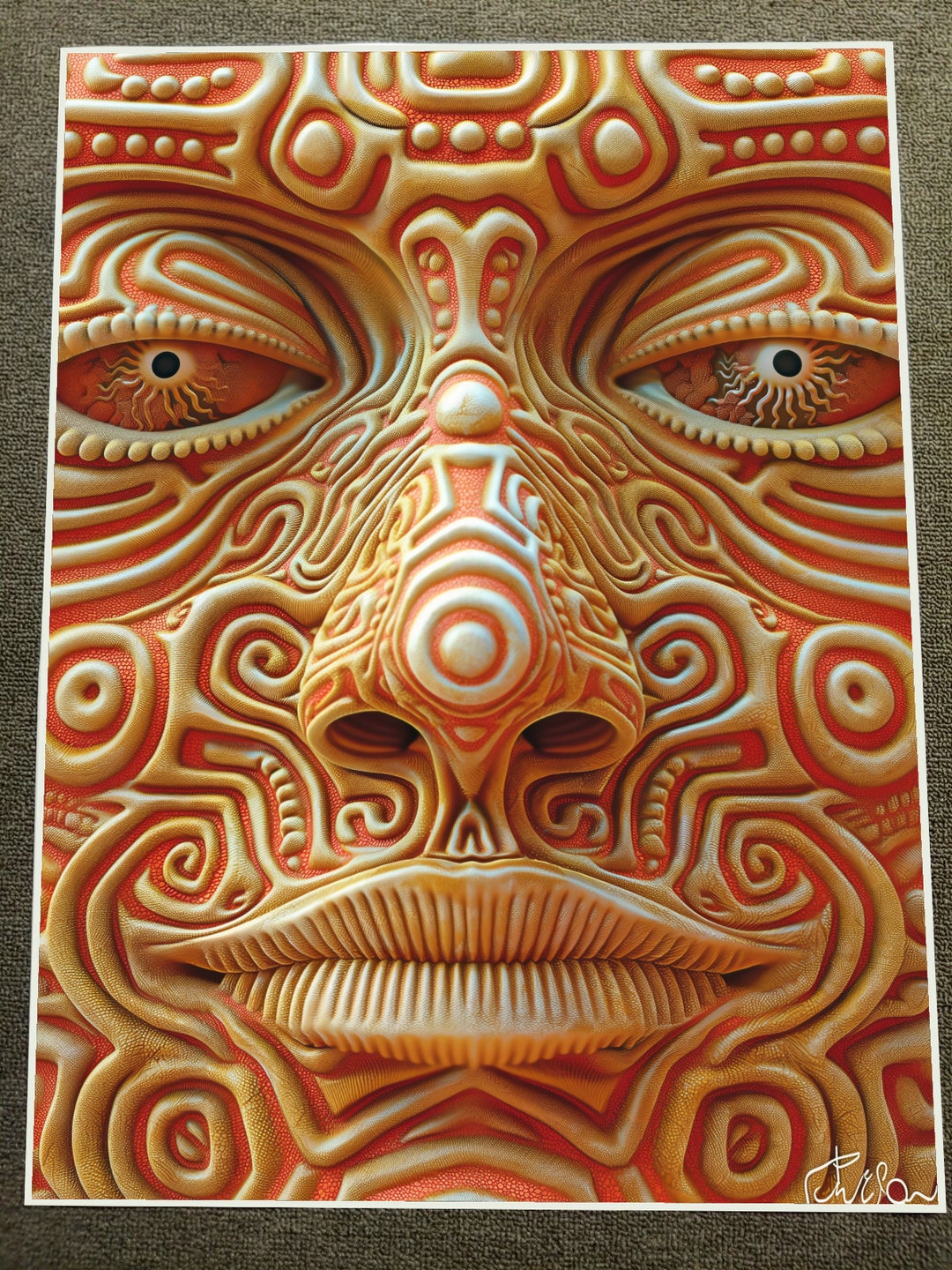 Abstract Human Face With Tribal Patterns Poster 18x24in - Etsy