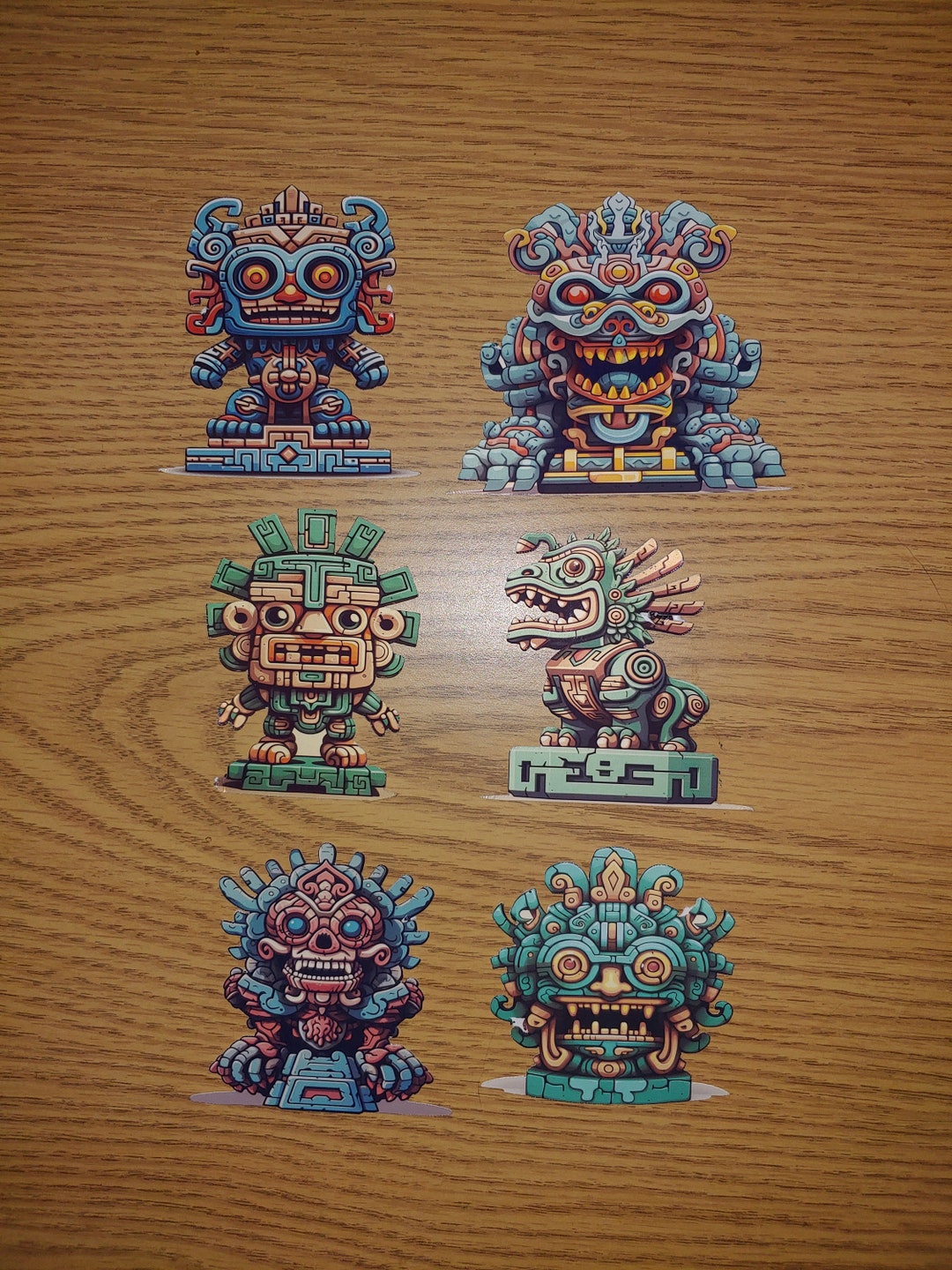 Aztec Character Sticker Pack Animated Aztec Gods 6 Pieces Free Shipping ...