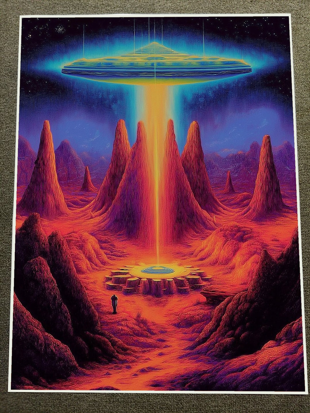 Alien Structure With Hovering UFO Poster 18x24in - Etsy