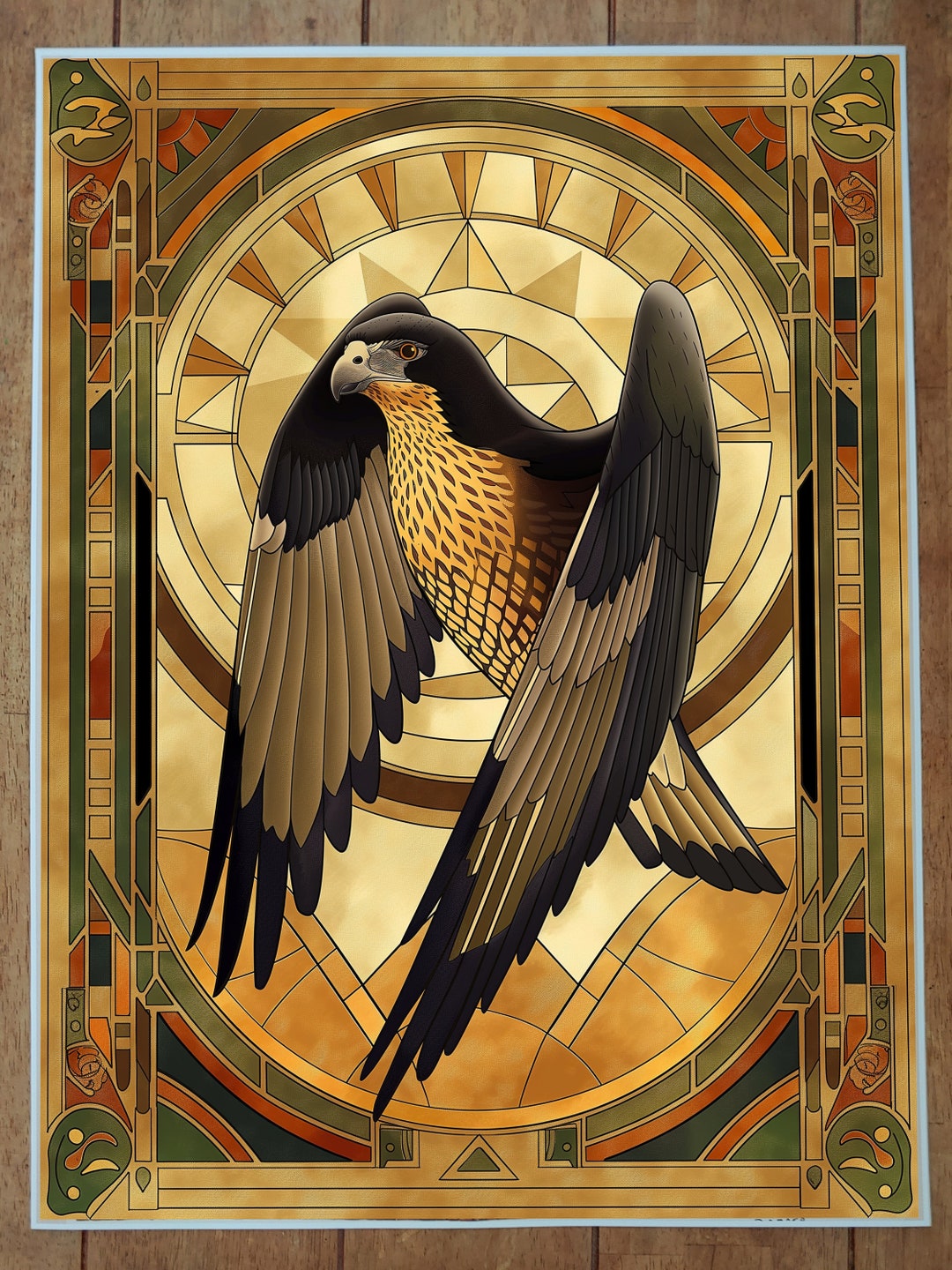 Falcon Art Deco Style Poster 18x24in - Etsy