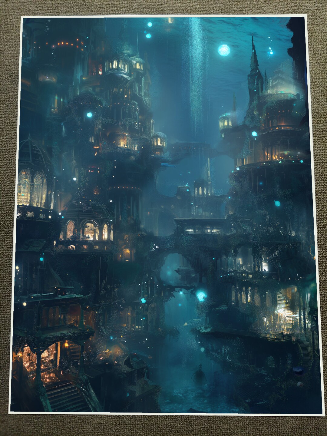 Underwater Fantasy City Poster 18x24in - Etsy