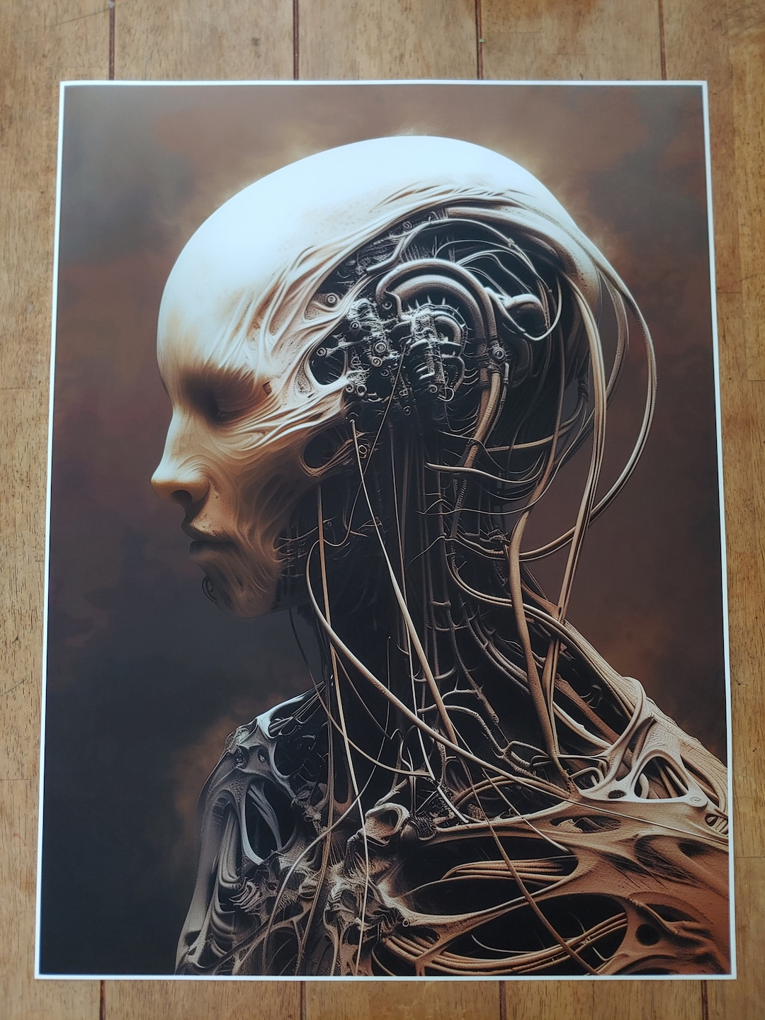 Sci-fi Creature Horror Poster Beksinski HR Giger Style Humanoid 18x24in ...