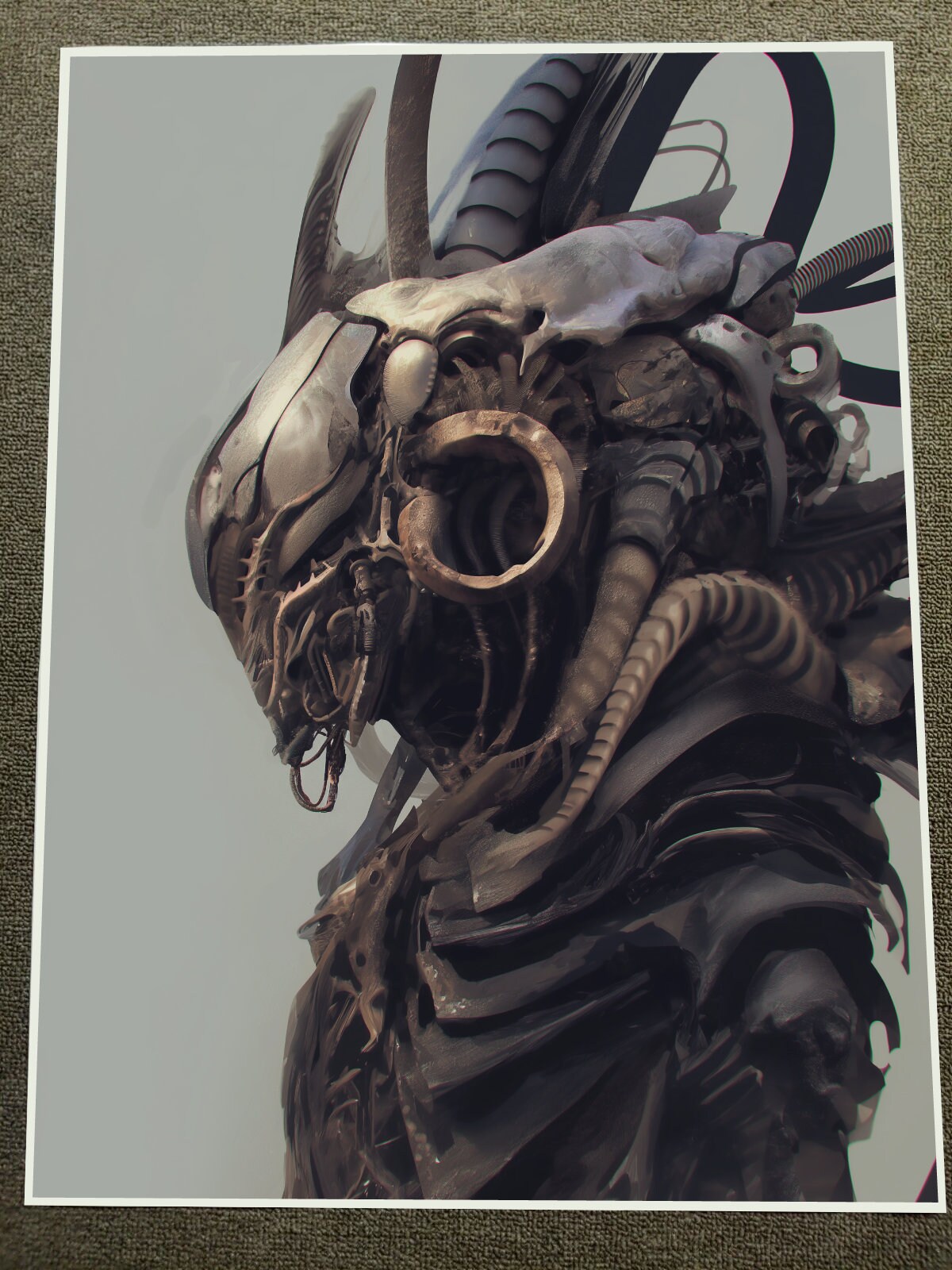 Biomechanical Creature HR Giger Inspired Alien With Detailed Mechanisms Poster 18x24in - Etsy