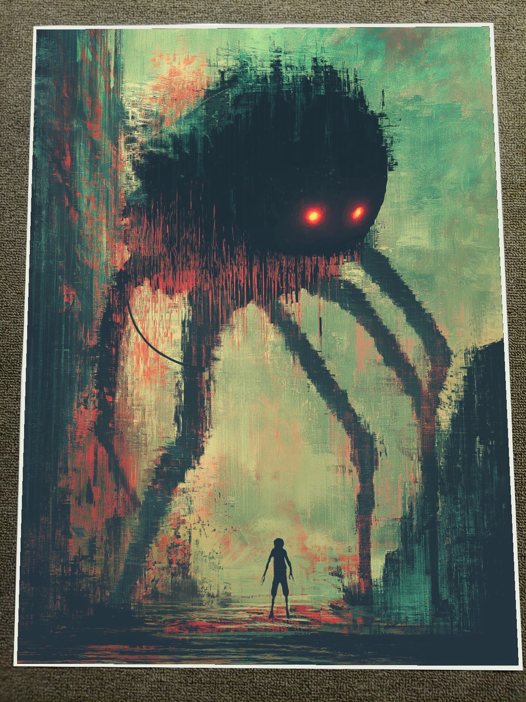 Shadowy Monstrosity With Glowing Eyes Poster 18x24in - Etsy