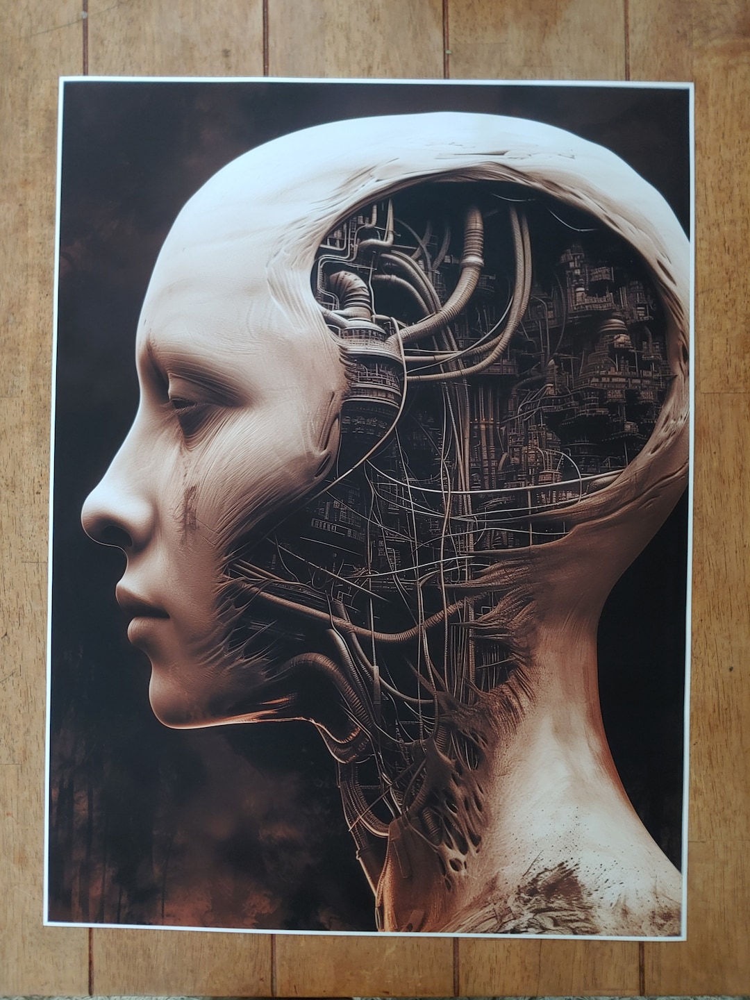 Sci-fi Creature Horror Poster Beksinski HR Giger Style Humanoid 18x24in ...