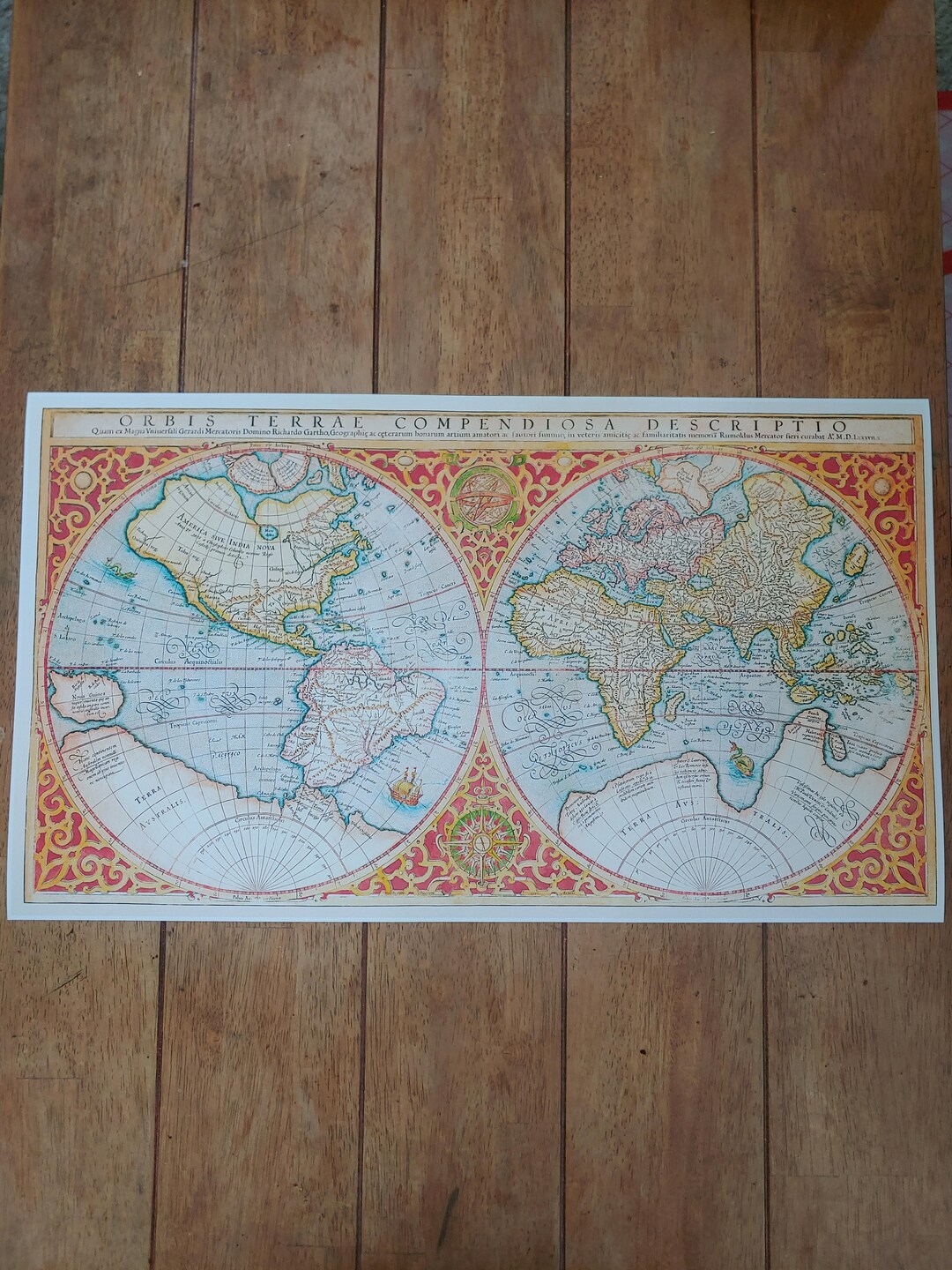 World Map 1637 by Gerhard Mercator Poster Reprint - Etsy