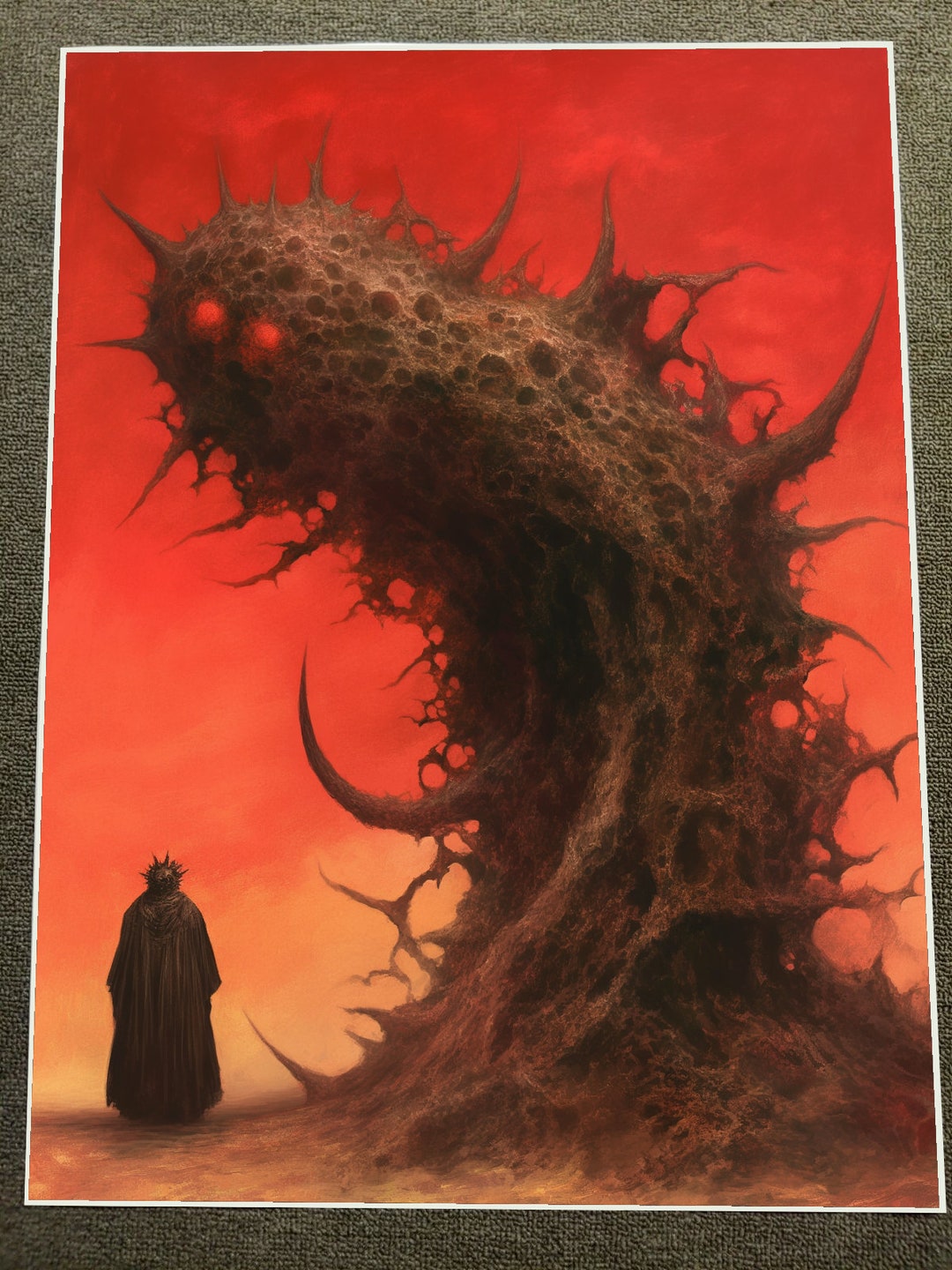 Dark Colossal Beast Towering Over Mysterious Figure Poster 18x24in - Etsy
