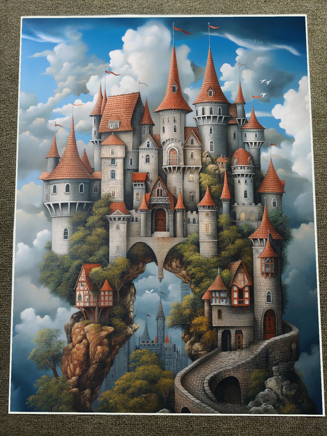 Majestic Castle on a Cliff Poster 18x24in - Etsy