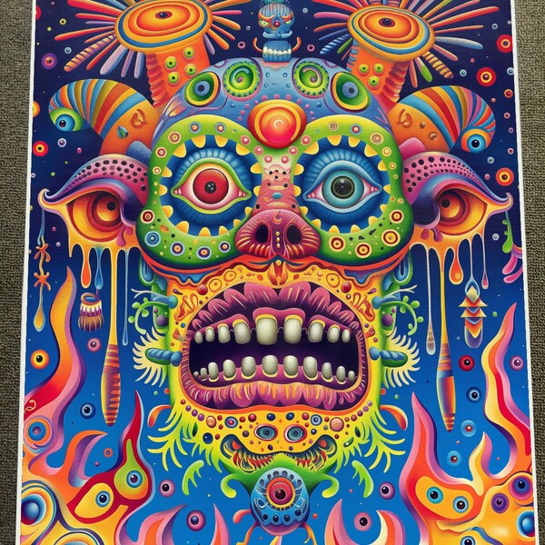 Psychedelic Mask - Etsy