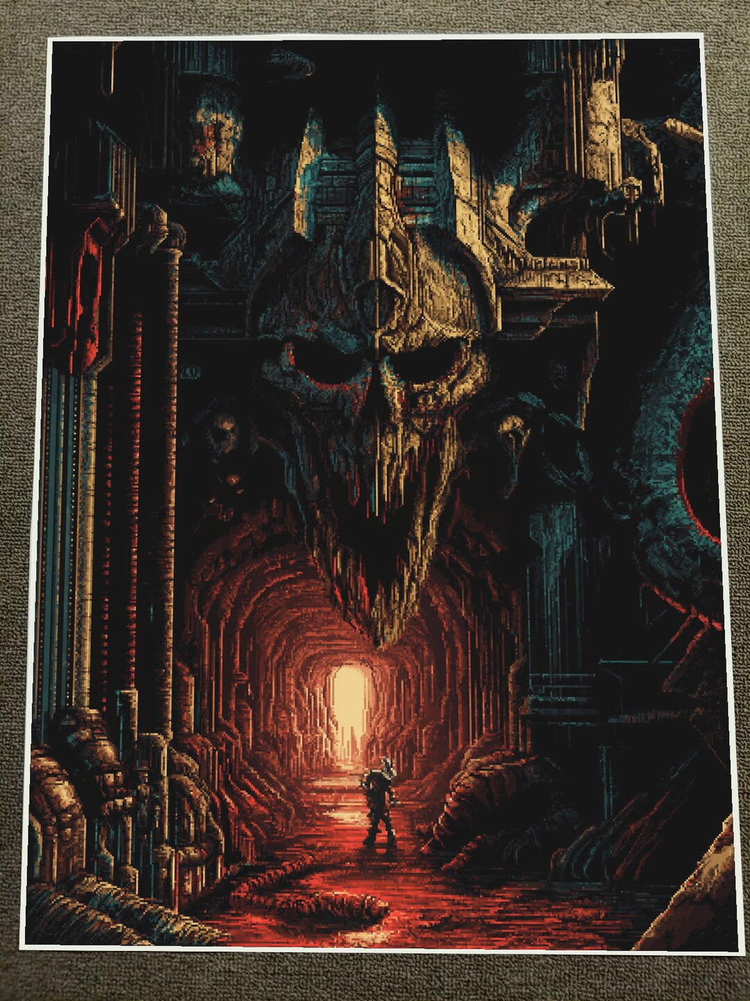 Skull Throne in Hellish Cavern Poster 18x24in - Etsy