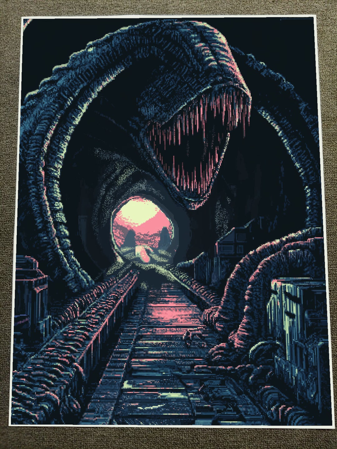 Colossal Serpent Emerging From Tunnel Poster 18x24in - Etsy