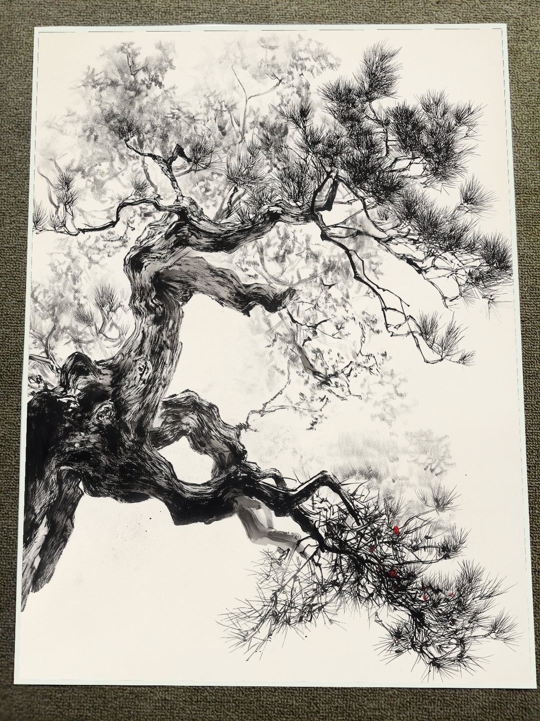Majestic Ancient Pine Tree Ink Art Poster 18x24in - Etsy