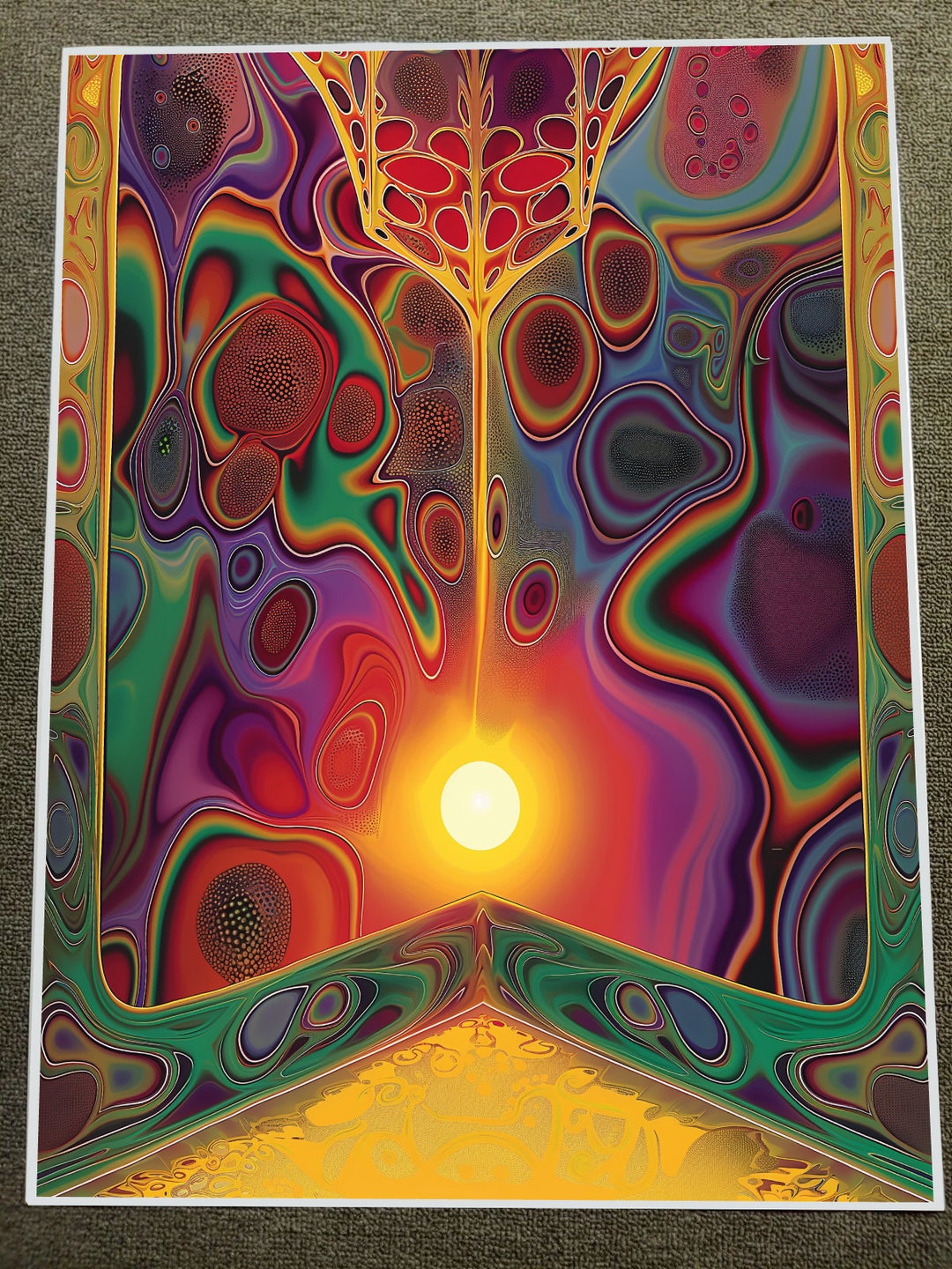Psychedelic Sunset Abstract Art Print Poster 18x24in - Etsy