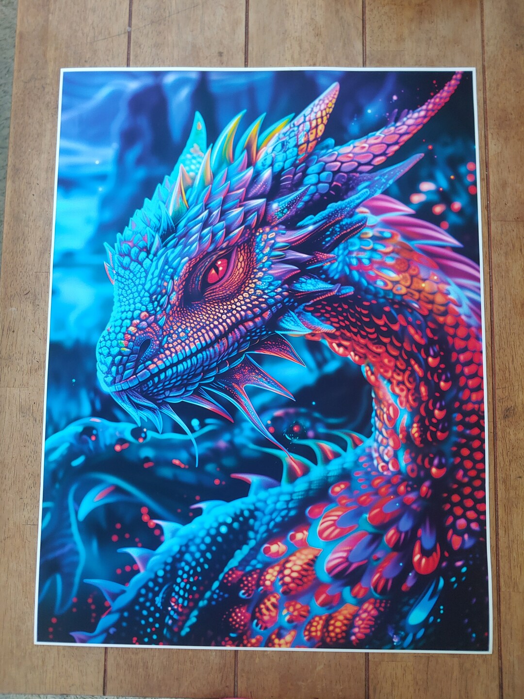 Dragon Blacklight Poster Neon Colors 18x24in - Etsy