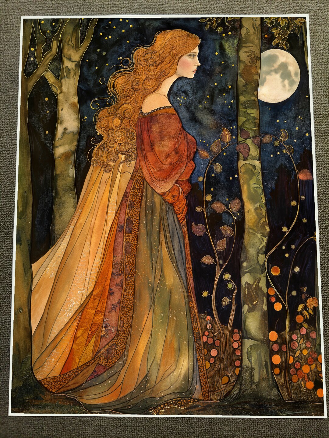 Elegant Lady in Enchanted Forest Poster 18x24in - Etsy